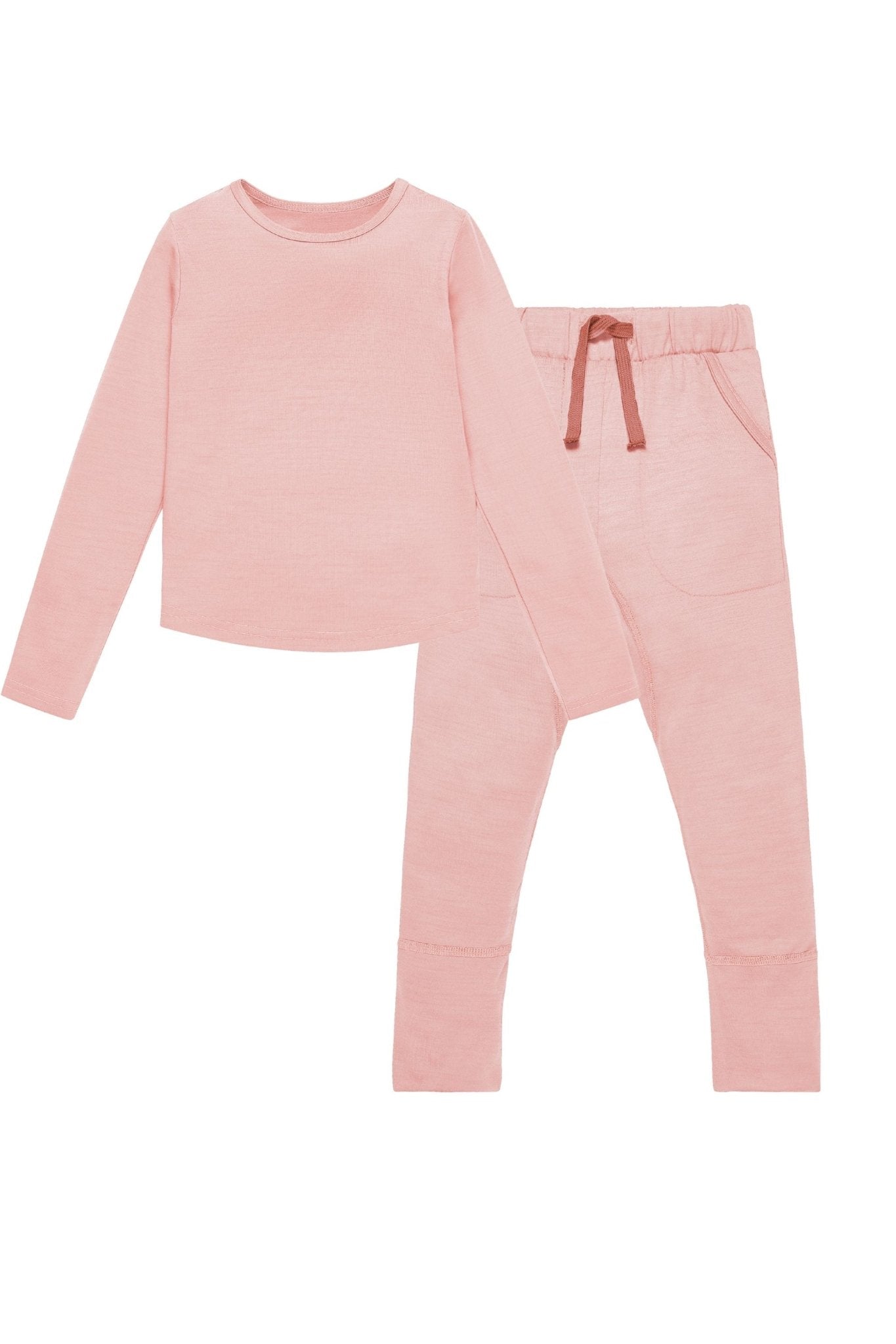 Kids Base layer Signature Set Pink – Smalls Merino