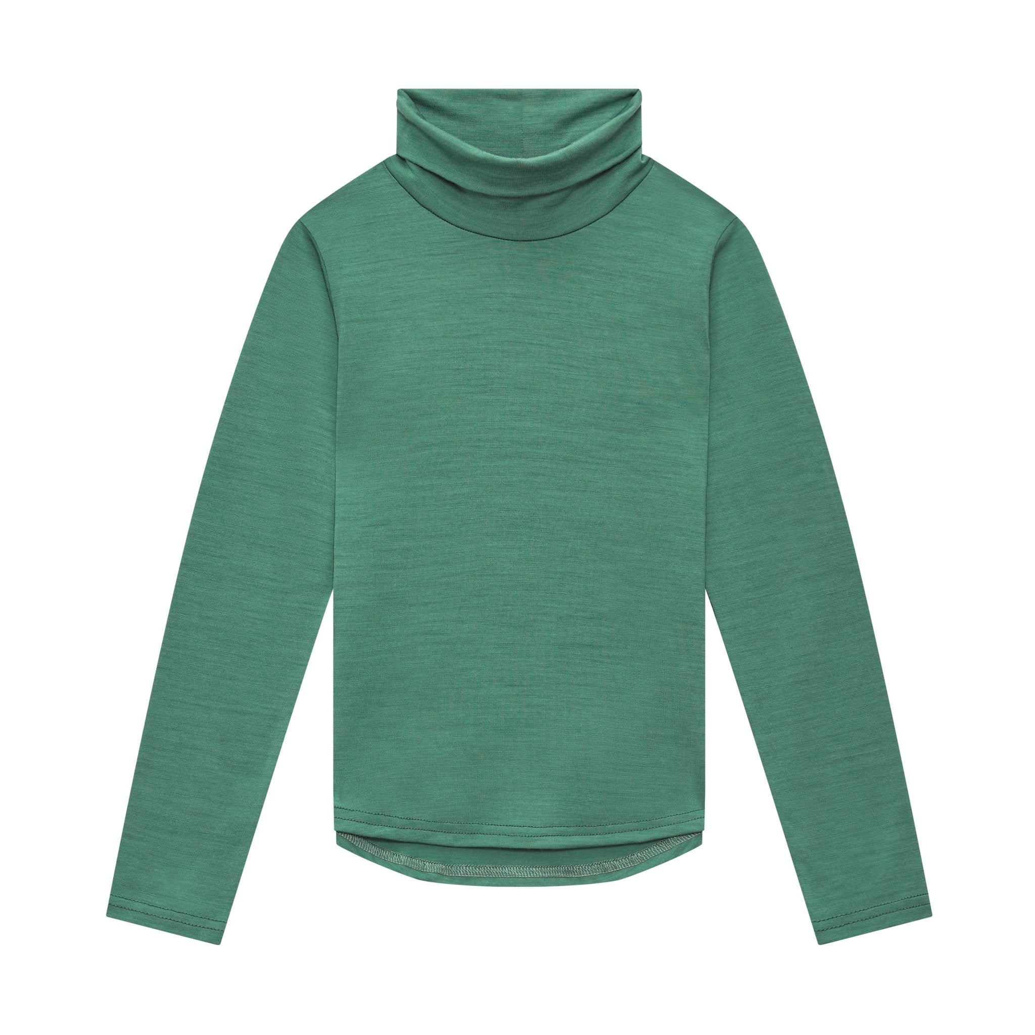 Smalls Merino Wool Kids Base Layer, Polo Neck, Emerald Green