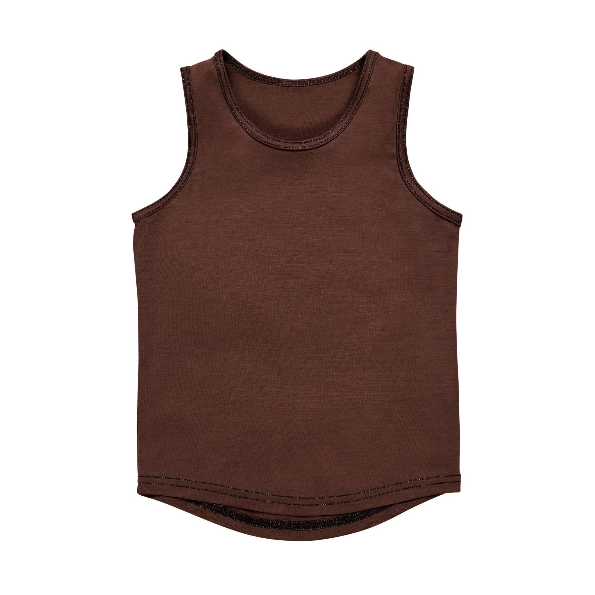 Kids Merino Wool Tank by Smalls Merino, Chocolate Brown
