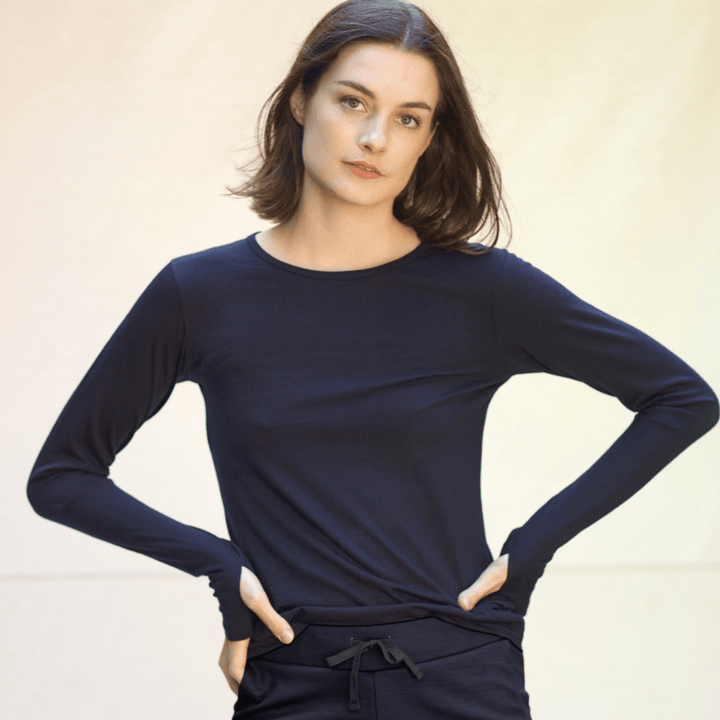 Womens Merino Wool Long Sleeve Top by Smalls Merino